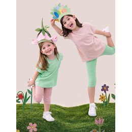 Denokids 2er-Set: Leggings in Rosa/ Gr&uuml;n - 60% | Gr&ouml;&szlig;e 122 | Kinderhosen