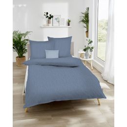 Bettw&auml;sche Kaeppel "Mood", blau, B/L: 135cm x 200cm, Edel-K&ouml;per-Flanell, B/L: 80cm x 80cm, 2 Stk., Edel-K&ouml;per-Flanell, Obermaterial: 100% Baumwolle, Bettw&auml;sche, Bettw&auml;sche