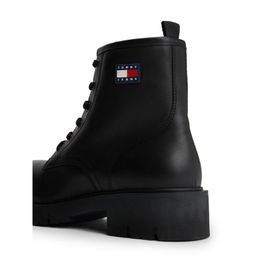 Tommy Jeans Damen Schn&uuml;rboots &raquo;TJW LACE UP LEATHER BOOT&laquo; , Blockabsatz, Schn&uuml;rstiefelette mit Logoflag an der Seite 36