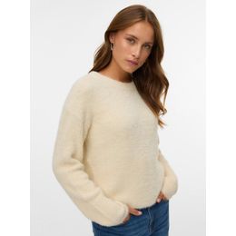 V&eacute;ro Moda Strickpullover VERO MODA "VMPUFF LS O-NECK PULLOVER BOO", Damen, Gr. M, winetasting, Strick, Obermaterial: 56% Nylon, 44% Polyacryl, unifarben, regular fit normal, Rundhals, Rippstrickb&uuml;ndchen, Pullover Strickpullover