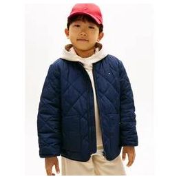 Steppjacke Tommy Hilfiger "QUILTED LIGHT WEIGHT JACKET", Jungen, Gr. 7 (122), schwarz night navy, Web, Obermaterial: 100% Nylon, unifarben, regular fit normal, Rundhals, eingesetzt eingefasste Kante, Jacken Steppjacke, Kinder bis 16 Jahre, regular fit