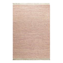 Teppich GREEN LOOOP "Am&eacute;lie", rot, B:130cm H:6mm L:190cm, Schurwolle, Teppiche, Teppich, Wollteppich, handgewebt, kurzflor, gestreift, nat&uuml;rlich, geometrisch
