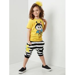 Denokids 2tlg. Outfit "Bee Maya" in Gelb/ Schwarz/ Wei&szlig; - 68% | Gr&ouml;&szlig;e 104 | Kinder-oberteile
