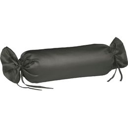 Nackenrollenbezug Fleuresse "Colours", grau (anthrazit), B:15cm L:40cm, Mako-Satin, Obermaterial: 100% Baumwolle, Kissenbez&uuml;ge, Mako Satin, gl&auml;nzend, glatt, Premium Qualit&auml;t