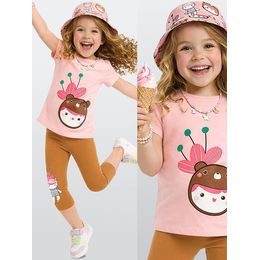 Denokids 2tlg. Outfit in Rosa/ Hellbraun - 62% | Gr&ouml;&szlig;e 98 | Kinder-oberteile