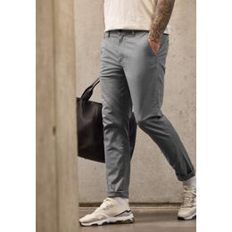 Chinohose Street One MEN, Herren, Gr. 28, L&auml;nge 30, steel grau, Web, 98% Baumwolle, 2% Elasthan, unifarben, regular fit kn&ouml;chellang, Hosen Chinohose, Middle Waist