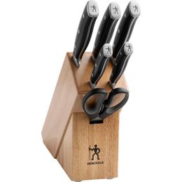 Henckels by Zwilling Messerblock Accent, Schwarz, Natur, Metall, 7-teilig, Kochen, K&uuml;chenmesser, Messersets