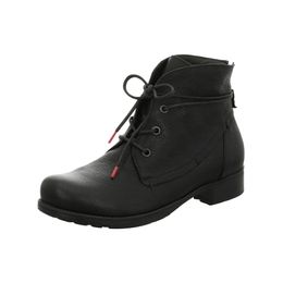 Think! Schn&uuml;rstiefelette THINK "Think Stiefelette Nappaleder", Damen, Gr. 38,5, schwarz, Nappaleder, Schuhe Schn&uuml;rstiefelette