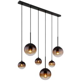 Globo H&auml;ngeleuchte, Klar, Schwarz, Metall, Glas, 20x117x91 cm, h&ouml;henverstellbar, Lampen & Leuchten, Innenbeleuchtung, H&auml;ngelampen, Esstischlampen