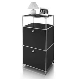 Floordirekt Standregal Concept Epure Mk-120, Schwarz, Metall, 50x100x40 cm, stehend, Wohnzimmer, Regale, B&uuml;cherregale
