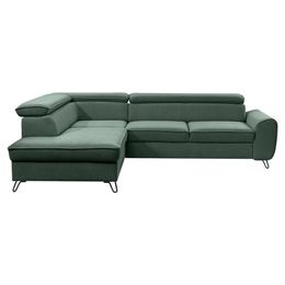 Stylife Ecksofa Idylla, Waldgr&uuml;n, Textil, 4-Sitzer, Ottomane links, L-Form, 250x200 cm, Stoffauswahl, seitenverkehrt erh&auml;ltlich, Wohnzimmer, Sofas & Couches, Wohnlandschaften, Ecksofas