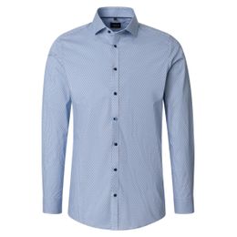 Businesshemd Venti "Venti Businesshemd Print", Herren, Gr. 44, Normalgr&ouml;&szlig;en, blau, 97% Baumwolle, 3% Elasthan, bedruckt, sehr figurbetont, Hemden