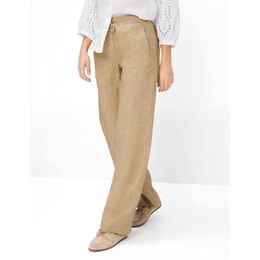 Culotte Brax "Style FARINA", Damen, Gr. 46 L (92), Langgr&ouml;&szlig;en, beige, Web, 100% Leinen, Hosen Culotte