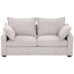 Mid.you 2-Sitzer-Sofa, Greige, Textil, Kautschukholz, F&uuml;llung: Polyester, 180x93x97 cm, Wohnzimmer, Sofas & Couches, Sofas, 2-Sitzer Sofas