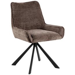 Mid.you Stuhl, Braun, Metall, Textil, A-Form, 59x81x56 cm, Sitzfl&auml;che 360&deg; drehbar, Esszimmer, St&uuml;hle, Esszimmerst&uuml;hle, Vierfu&szlig;st&uuml;hle