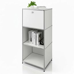 Floordirekt Regal Concept Epure Mk-107, Wei&szlig;, Metall, 50x121x40 cm, stehend, Wohnzimmer, Regale, B&uuml;cherregale