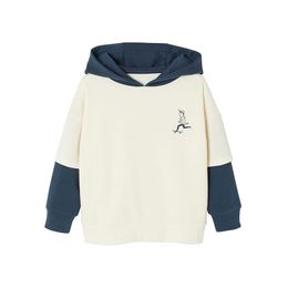 Vertbaudet Hoodie in Creme/ Dunkelblau - 26% | Gr&ouml;&szlig;e 128 | Kinder-sweatshirts-jacken