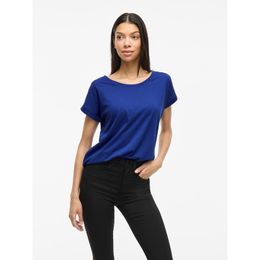 Vila Damen Rundhalsshirt &raquo;VIDREAMERS NEW PURE T-SHIRT/SU-NOOS&laquo; Baumwollmischung, regular fit blau XL