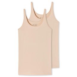 Schiesser Damen Unterhemd &raquo;95/5&laquo; 2er-Pack, mit elastischer Single-Jersey-Qualit&auml;t beige 40, N-Gr