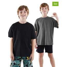 Denokids 2er-Set: Shirts in Anthrazit/ Schwarz - 67% | Gr&ouml;&szlig;e 128 | Kinder-oberteile