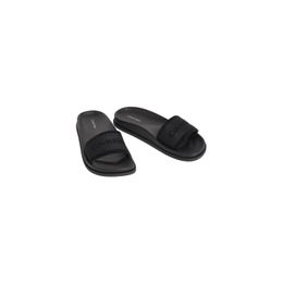 Badepantolette Calvin Klein "CITY SANDAL MULE WEBBING", Damen, Gr. 39, schwarz, Polyester, Schuhe, Strandschuh, Pool-Slides, Flat mit CK-Logo