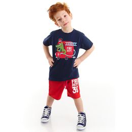 Denokids 2tlg. Outfit "Fireman Croco" in Dunkelblau/ Rot - 69% | Gr&ouml;&szlig;e 104 | Kinder-oberteile
