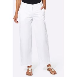 7/8-Jeans Classic Basics, Damen, Gr. 46, Normalgr&ouml;&szlig;en, wei&szlig;, 100% Baumwolle, unifarben, lang, Jeans