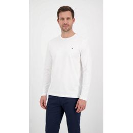 Tommy Hilfiger Big & Tall Longsleeve "BT-STRETCH SLIM FIT TEE-B mit Rundhals und Logo", Herren, Gr. 5XL, wei&szlig;, Single Jersey, Obermaterial: 95% Baumwolle, 4% Elasthan, 1% sonstige Fasern, TOMMY HILFIGER BIG & TALL, Basic, slim fit, Rundhals, Shirts, unifarben, casual, slim fit, Baumwollmix, Rundhals, gro&szlig;e Gr&ouml;&szlig;en