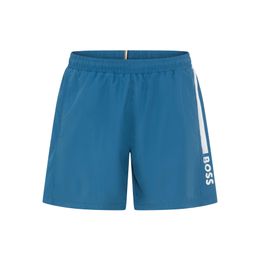 Badeshorts BOSS "Dolphin", Herren, Gr. M, N-Gr, mittelblau, Microfaser, Polyester, Badehosen Badeshorts, mit seitlichem Kontraststreifen