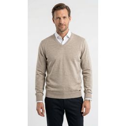 OLYMP Herren OLYMP V-Ausschnitt-Pullover &raquo;OLYMP Strick Casual&laquo; klassischer Strickpullover beige L