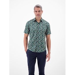 Kurzarmhemd Lerros, Herren, Gr. XL, N-Gr, soft teal, Web, Obermaterial: 100% Baumwolle, gemustert, normal h&uuml;ftbedeckend, Rundhals, Hemden, mit Allover-Minimal-Print