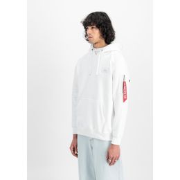 Hoodie Alpha Industries "Backprint Hoodie ", Herren, Gr. XL, wei&szlig;, Obermaterial: 80% Baumwolle, 20% Polyester, regular fit, Sweatshirts Hoodie
