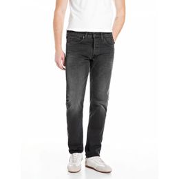 Straight-Jeans Replay "GROVER", Herren, Gr. 31, L&auml;nge 34, schwarz (schwarz delav&egrave;), Denim/Jeans, Obermaterial: 100% Baumwolle, straight fit lang, Jeans Straight-Jeans, in vielen verschiedenen Waschungen, mit Stretch