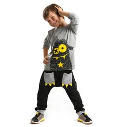 Denokids 2tlg. Outfit "XO" in Grau/ Schwarz - 68% | Gr&ouml;&szlig;e 110 | Kinder-longsleeves
