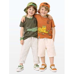 Denokids 2er-Set: Shirts in Khaki/ Orange - 62% | Gr&ouml;&szlig;e 92 | Kinder-oberteile