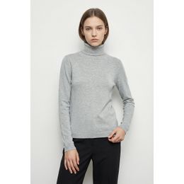 V&eacute;ro Moda Rollkragenpullover VERO MODA "VMHAPPINESS LS ROLLNK PULLOVE GA BOO REP", Damen, Gr. L, light grau melange, Feinstrick, Obermaterial: 50% Viskose, 28% Polyester, 22% Nylon, unifarben, slim fit taillenbedeckt, hoch geschlossener Ausschnitt, Rippstrickb&uuml;ndchen, Pullover Rollkragenpullover