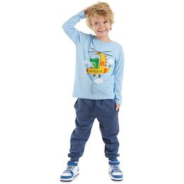 Denokids 2tlg. Outfit "Helicopter" in Blau - 66% | Gr&ouml;&szlig;e 122 | Kinder-longsleeves