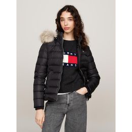 Tommy Jeans Curve Damen Steppjacke &raquo;TJW BASIC HOODED DOWN JACKET EXT&laquo; mit Kapuze in Gro&szlig;en Gr&ouml;&szlig;en, mit Kapuze schwarz 5XL (50)