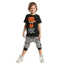 Denokids 2tlg. Outfit "DD" in Schwarz/ Grau - 69% | Gr&ouml;&szlig;e 92 | Kinder-oberteile