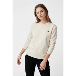 Sweatshirt Only "ONLADELLE L/S O NECK UB CS SWT", Damen, Gr. S, oatmeal print:melange, adelle heart, Sweatware, Obermaterial: 60% Baumwolle, 40% Polyester, meliert, regular fit normal, Rundhals, Sweatshirts Sweatshirt, Baumwollmischung, regular fit, Rundhals