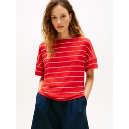 Tommy Hilfiger Damen Kurzarmshirt &raquo;MDRN CODY SS SLV C-NK TEE&laquo; mit dezenter Logo-Stickerei, Relaxed Fit S (36/38)