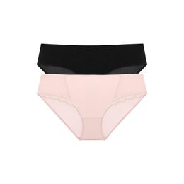 Dorina Damen Hipster &raquo;Jana&laquo; 2er Pack, elastisch, Spitze, feminin schwarz XXL