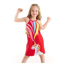 Denokids Kleid "Unicorn Love" in Rot - 65% | Gr&ouml;&szlig;e 134 | Kinderkleider