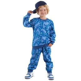 Denokids 2tlg. Outfit "Dino Park" in Blau - 65% | Gr&ouml;&szlig;e 110 | Kinder-sweatshirts-jacken