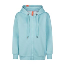 Sweatjacke SALZHAUT "Sweatjacke TOPE", Damen, Gr. S, blau (aqua), Obermaterial: 80% Baumwolle CO. 20% Polyester PES., Sweatjacken Sweatjacke