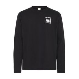 !Solid Langarmshirt SOLID "Langarmshirt SDOdani", Herren, Gr. L, schwarz (true schwarz), Obermaterial: 50% Baumwolle CO. 50% Polyester PES., Shirts Langarmshirt