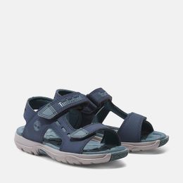 Sandale Timberland "MOSS JUMP BACKSTRAP SANDAL", M&auml;dchen, Gr. 31, dunkelblau, Leder, Schuhe Sandale, aus Leder