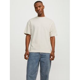 Jack & Jones Rundhalsshirt JACK & JONES "JJEURBAN EDGE TEE SS O-NECK NOOS", Herren, Gr. XS, gelb (moonbeam), Jersey, Obermaterial: 100% Baumwolle, unifarben, relaxed fit taillenbedeckt, Rundhals, gerader Abschluss, Shirts Rundhalsshirt, mit Rundhalsausschnitt