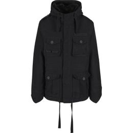 Allwetterjacke Brandit "Brandit Brandit Men Respite Jacket", Herren, Gr. 4XL, schwarz, 100% Baumwolle, unifarben, normal, amerikanischer Ausschnitt, Jacken