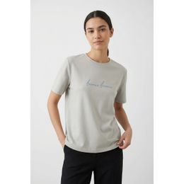 Kurzarmshirt Vila "VISYBILLA FRENCH O-NECK S/S TOP/PB/LC", Damen, Gr. L, snow wei&szlig; detail:bisous all aboard, Jersey, Obermaterial: 100% Baumwolle, bedruckt, regular fit normal, Rundhals, Shirts